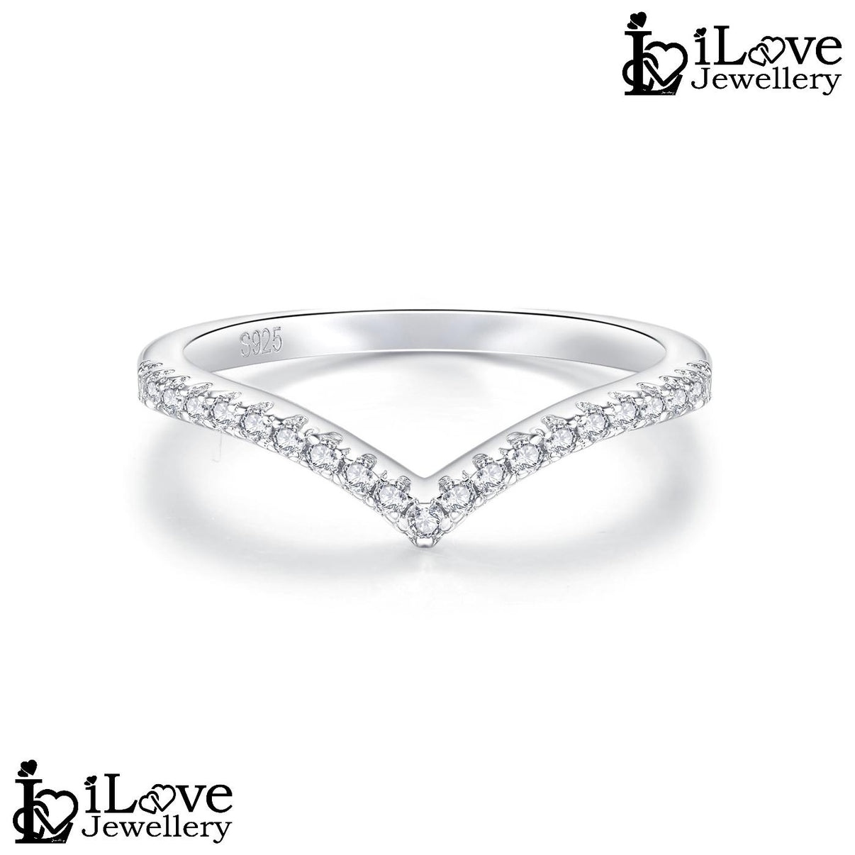 V Shape Ring Premium Cubic Zirconia Malaysia – iLove Jewellery